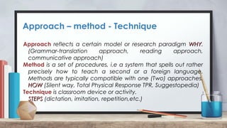 Introduction to language teaching approach - 2017 | PPT