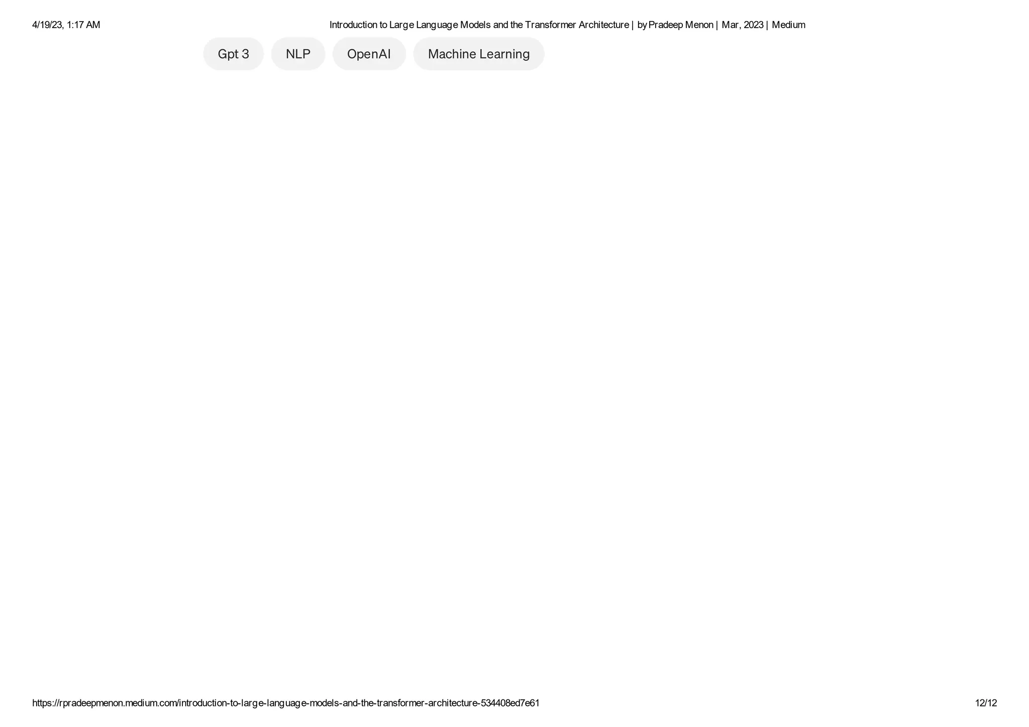 Introduction To Large Language Models And The Transformer Architecturepdf