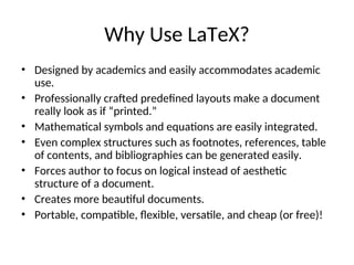 Introduction to LaTeX - Dumitrescuee.ppt