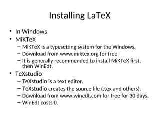 Introduction to LaTeX - Dumitrescuee.ppt