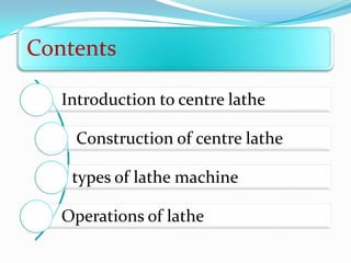 Introduction to lathe machine | PPTX