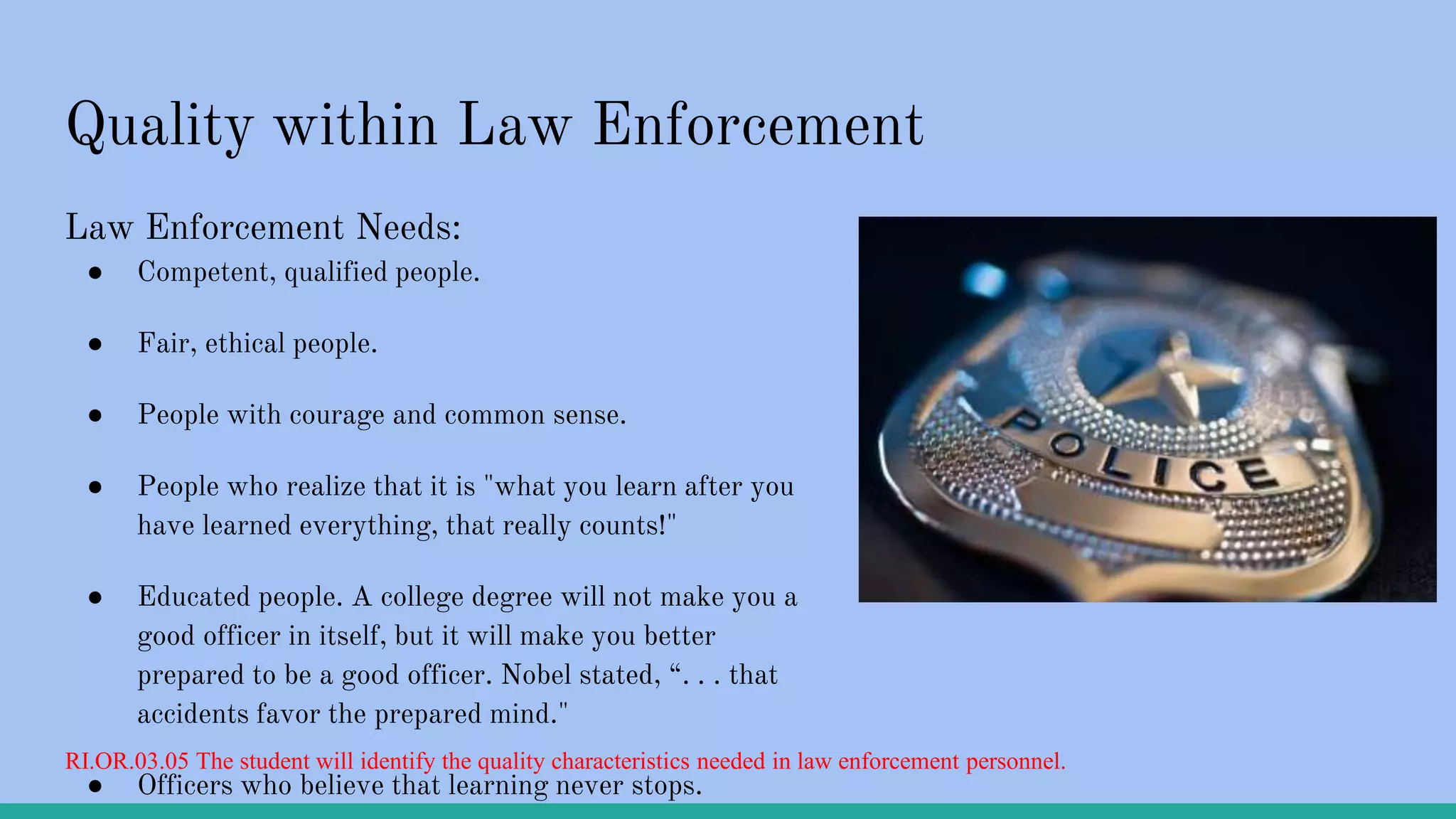 Introduction to law enforcement | PPTX