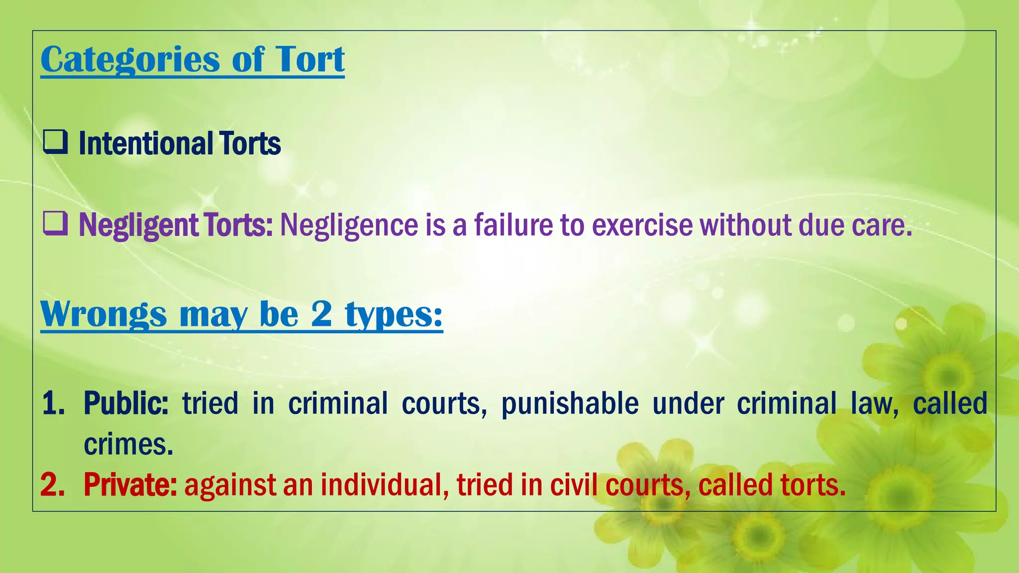 Introduction to law of tort, lec 01 | PDF