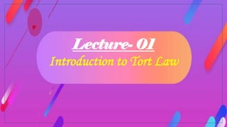 Introduction to law of tort, lec 01 | PDF