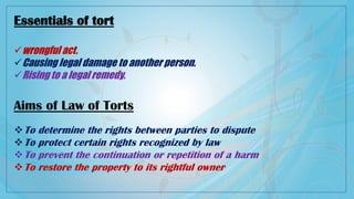 Introduction to law of tort, lec 01 | PDF