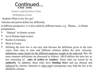 introduction to law lecture notes (Unit 1-7).pptx