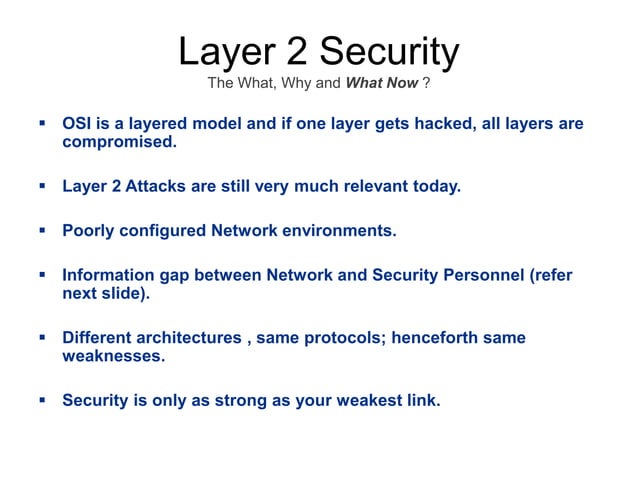 Introduction to layer 2 attacks & mitigation | PPT