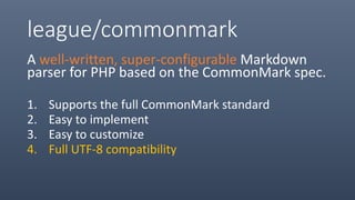 Introduction to league/commonmark | PPTX