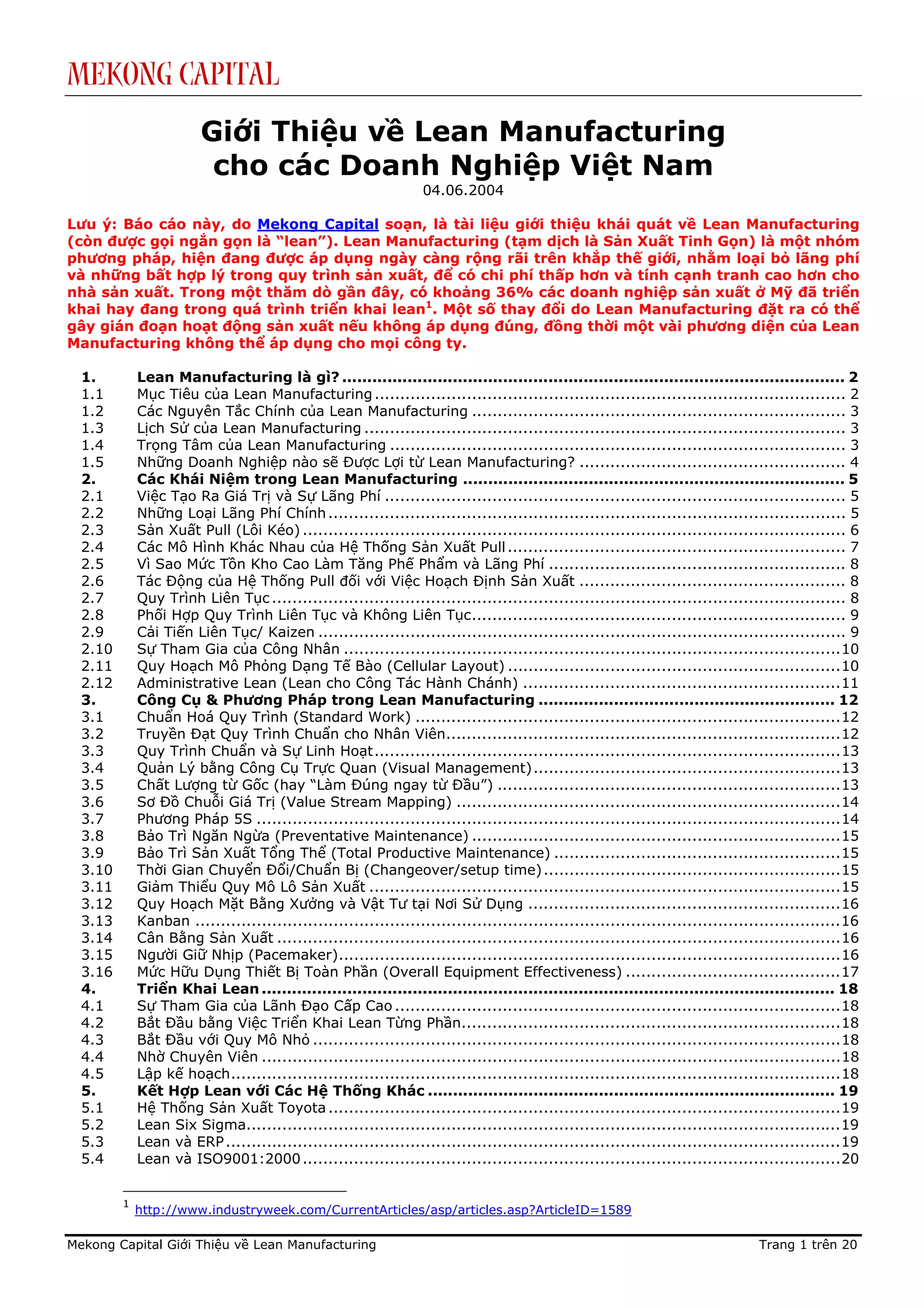 Introduction to lean manufacturing vietnamese | PDF