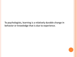 Introduction to learning | PPTX