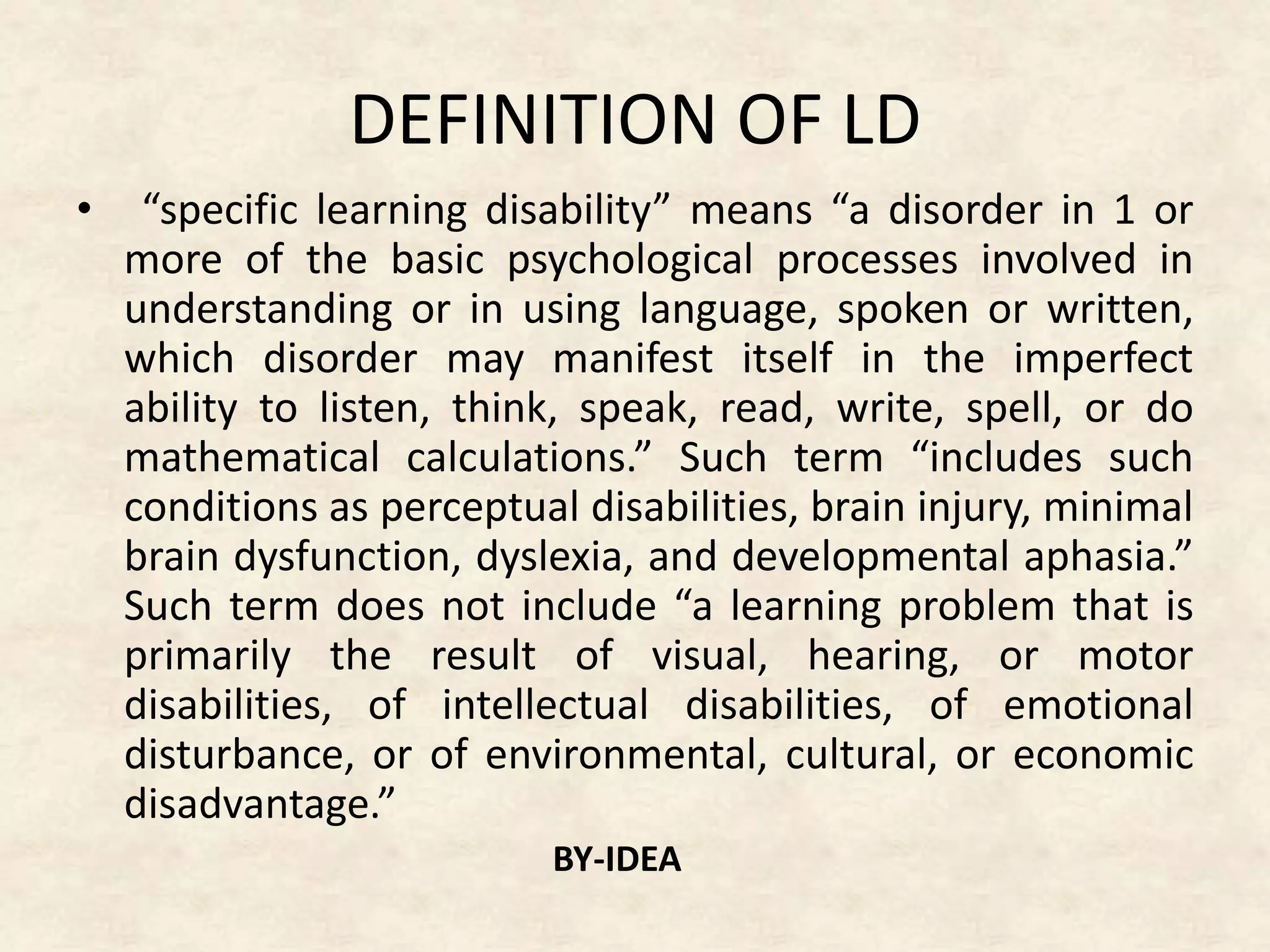Introduction to learning disability | PPTX
