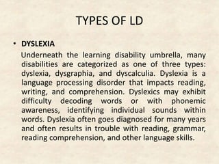 Introduction to learning disability | PPTX