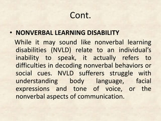 Introduction to learning disability | PPTX | Brain and Nervous System ...