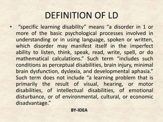 Introduction to learning disability | PPTX