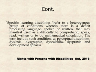 Introduction to learning disability | PPTX