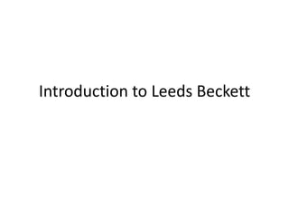 Introduction to leeds beckett university | PPTX