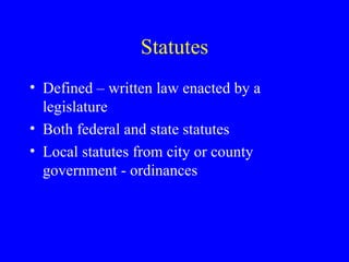 Introduction to legal analysis sources law dicta | PPT