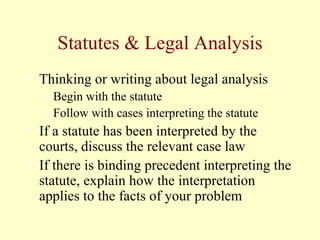 Introduction to legal analysis sources law dicta | PPT
