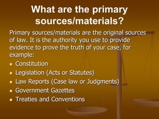 Introduction to Legal Sources | PPTX