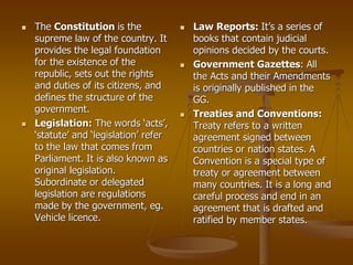 Introduction to Legal Sources | PPT