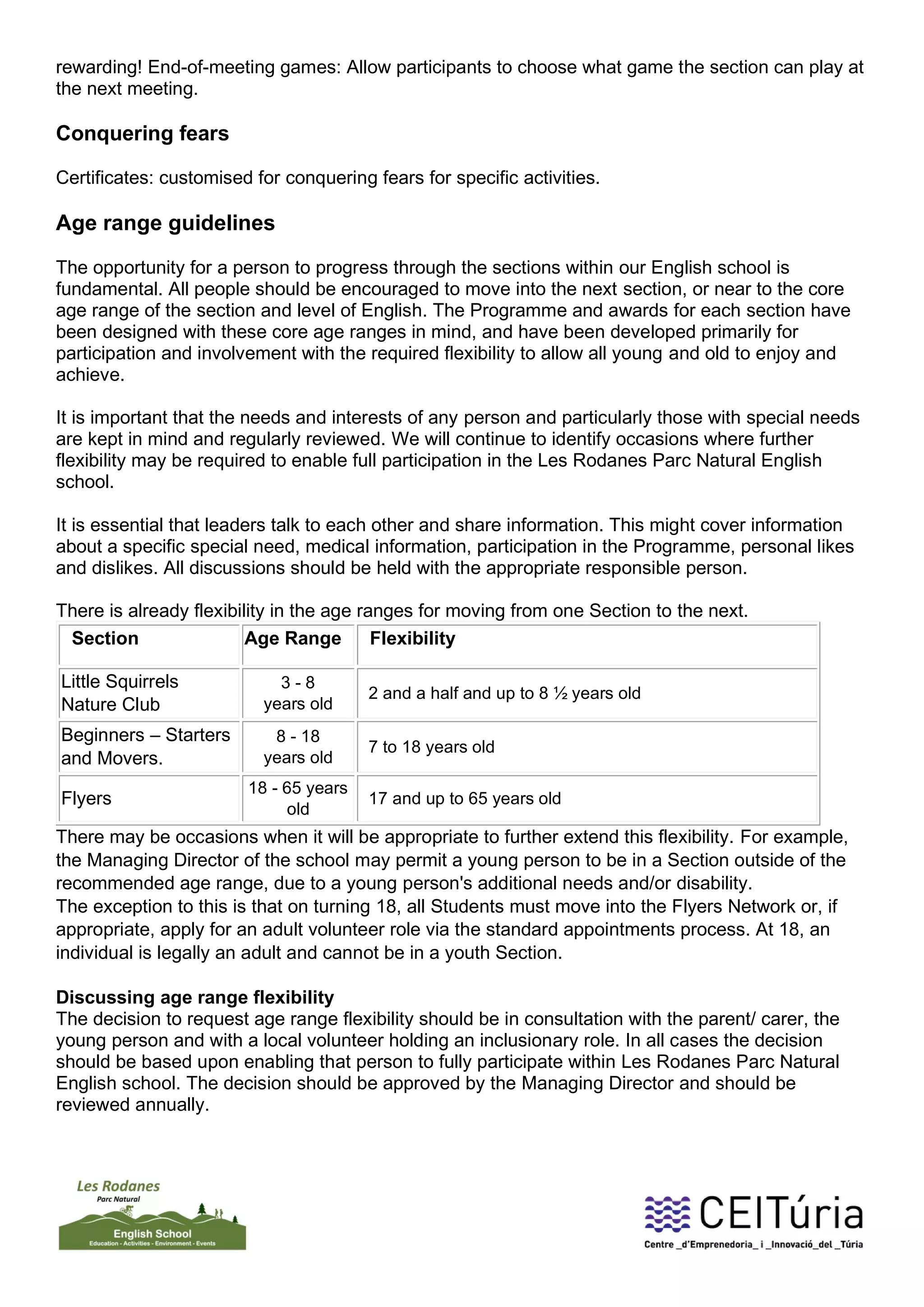 Introduction to Les Rodanes Parc Natural English school | PDF