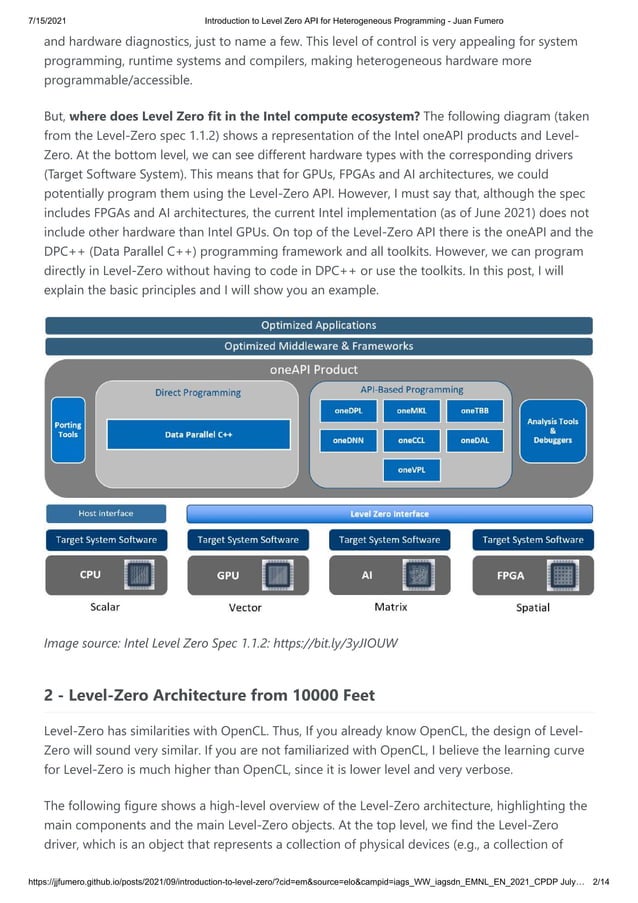 Introduction to Level Zero API for Heterogeneous Programming : NOTES | PDF