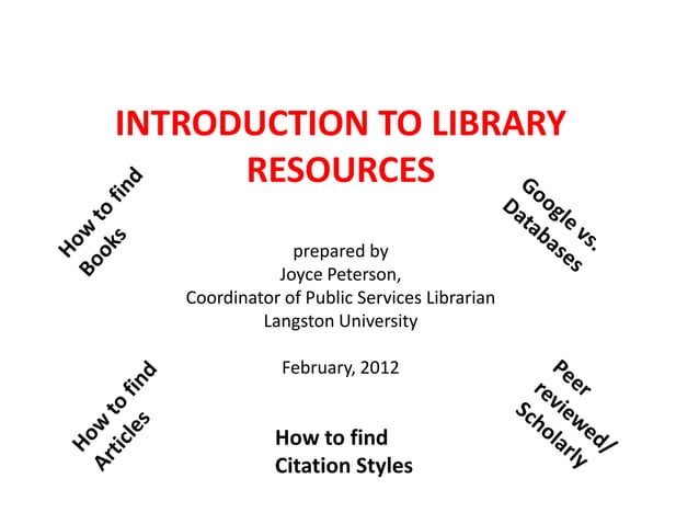 Introduction to Library Resources | PPT