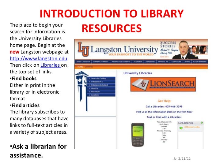 Introduction to Library Resources