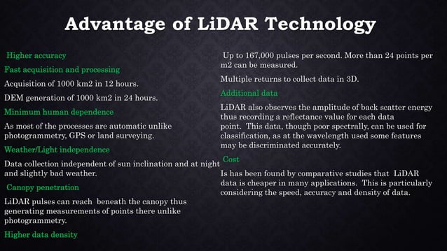 Introduction to lidar and its application | PPTX
