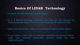 Introduction to lidar and its application | PPTX