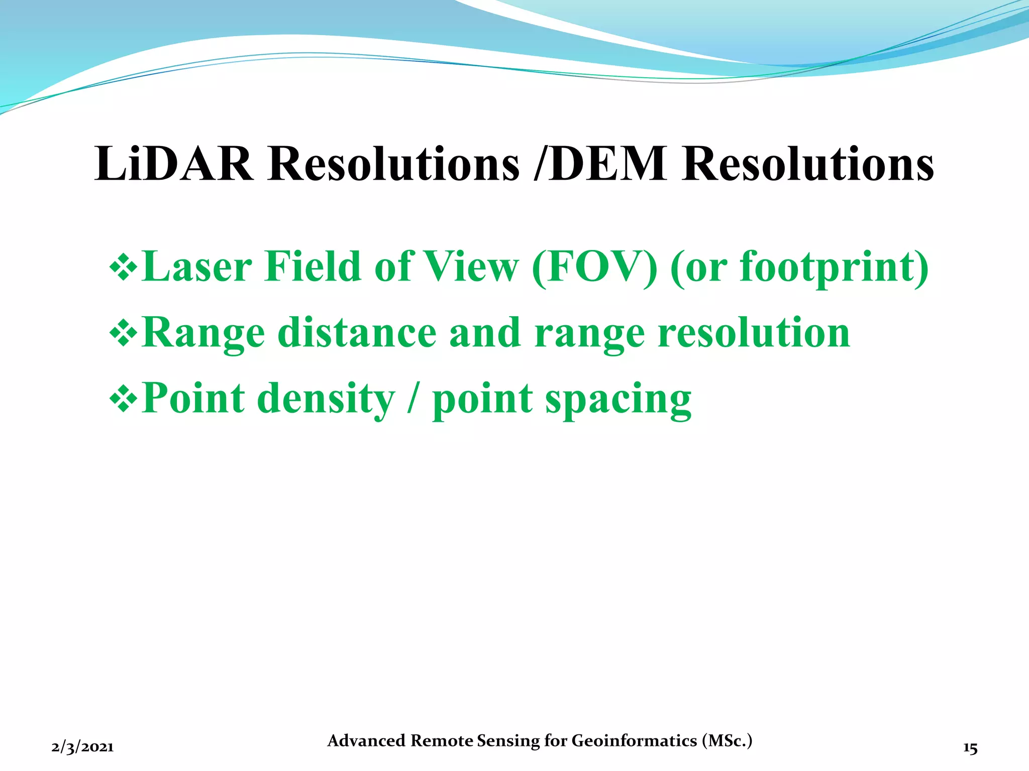 Introduction to li dar technology advanced remote sensing | PPTX