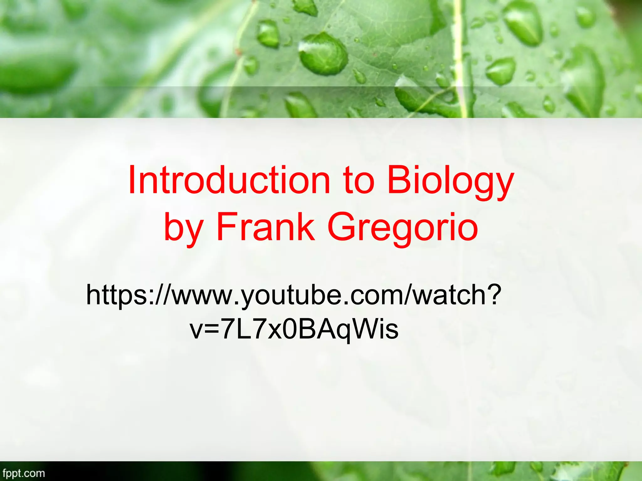 Introduction to life science | PPT