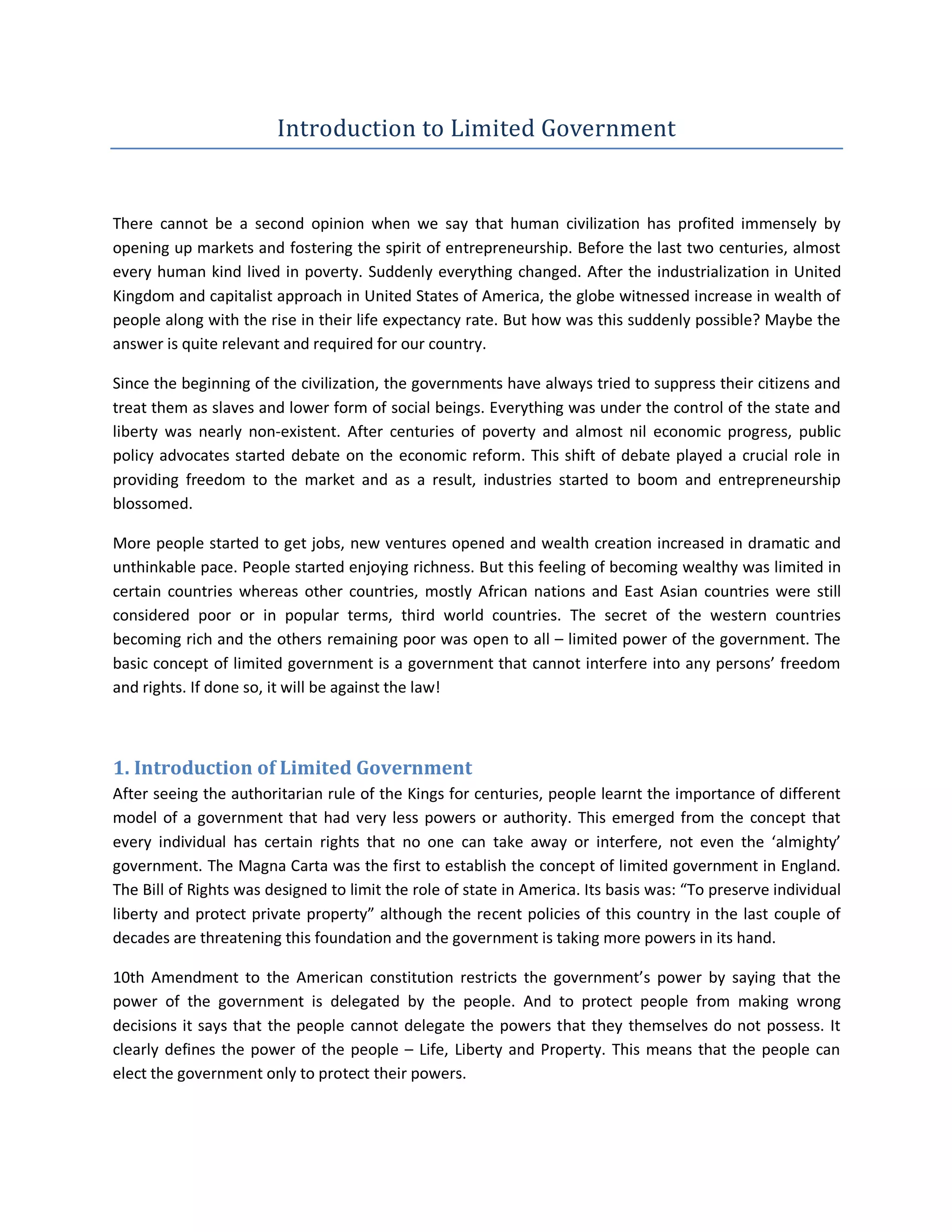Introduction to limited government | PDF