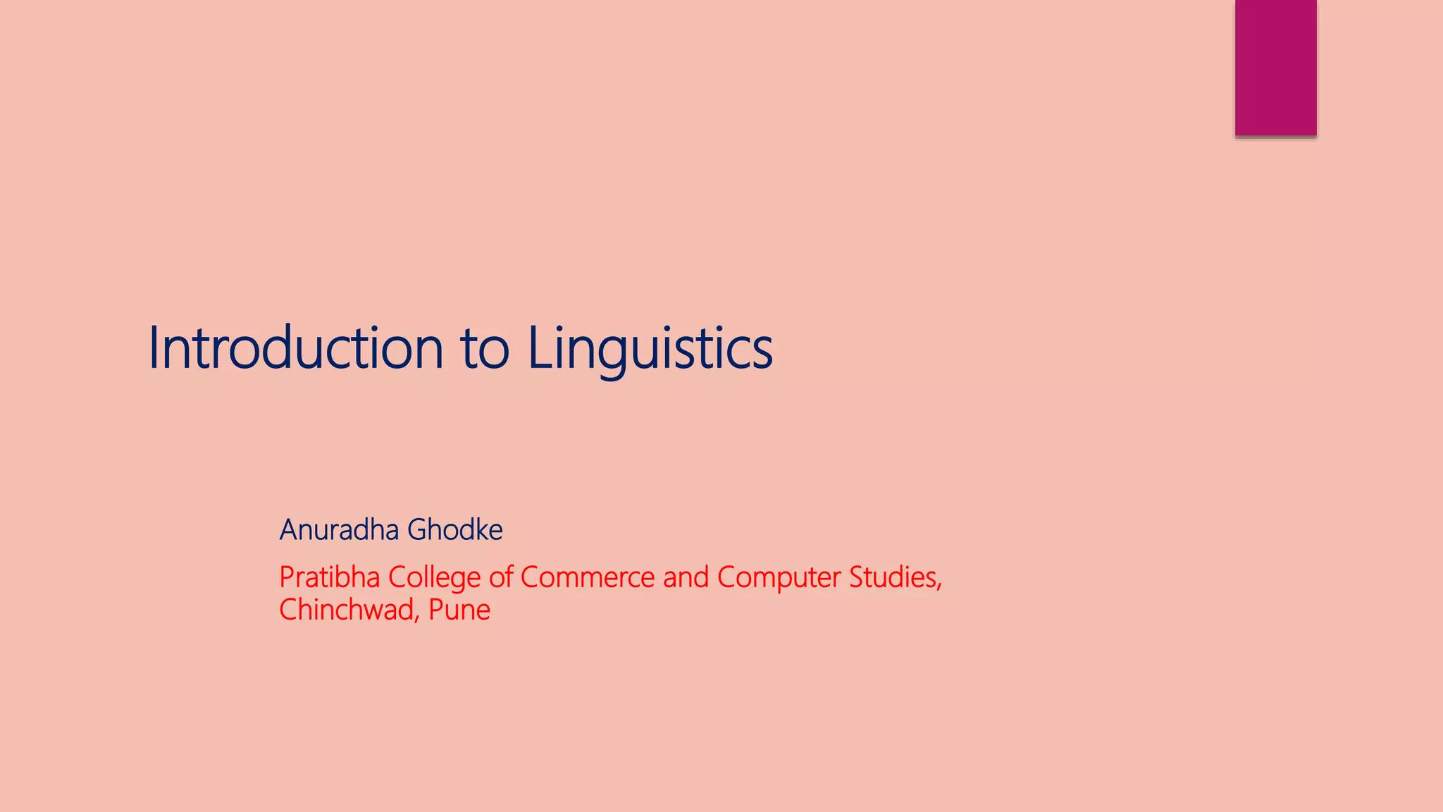 Introduction to linguistic 30.08.2021