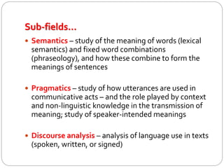 Introduction to linguistics: A Quick Review | PPTX
