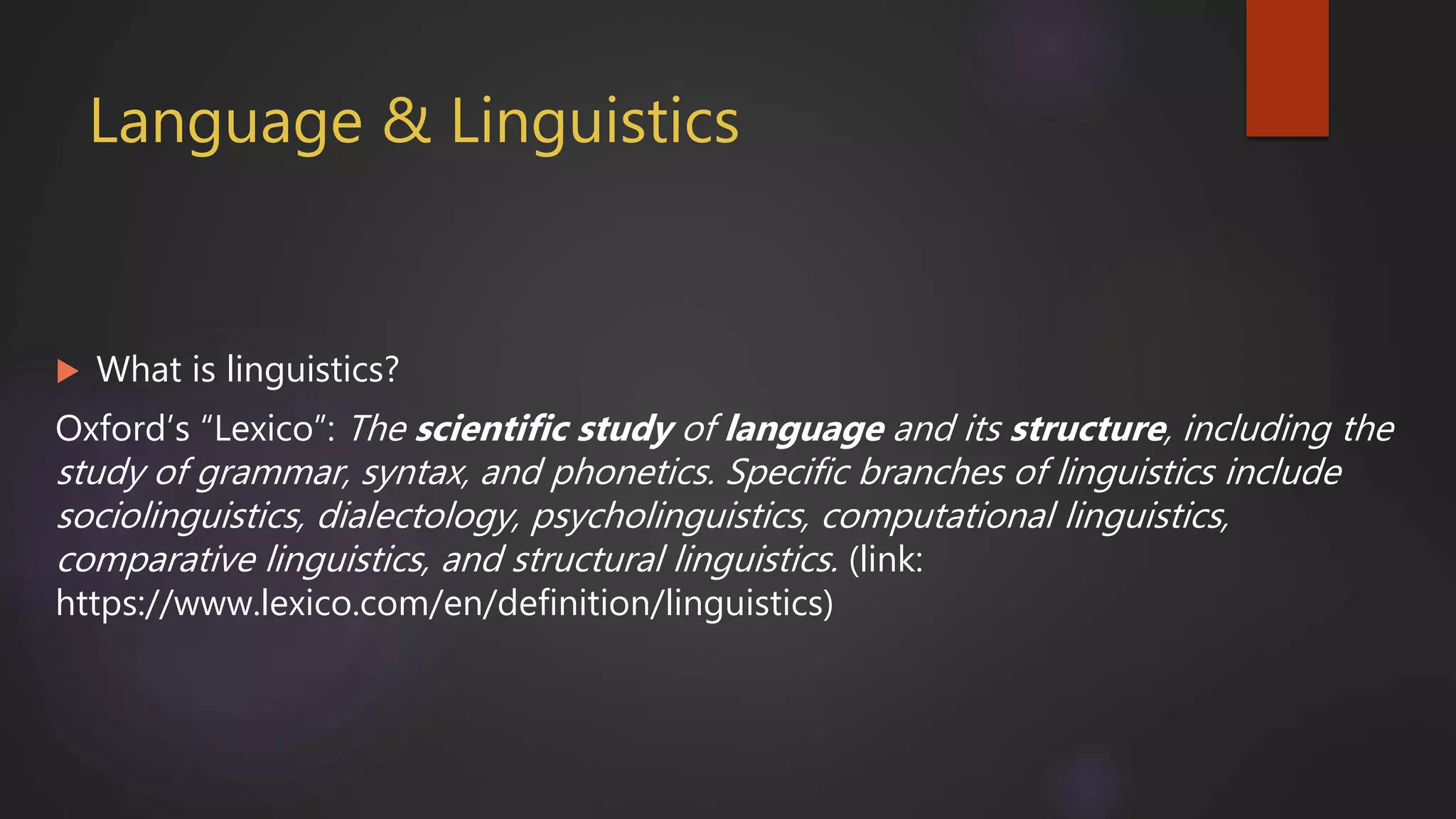 Introduction to Linguistics | PPTX