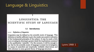 Introduction to Linguistics | PPTX