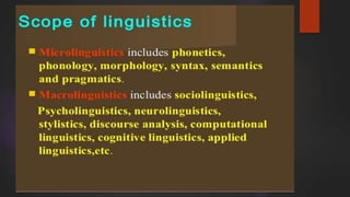 Introduction to Linguistics | PPTX