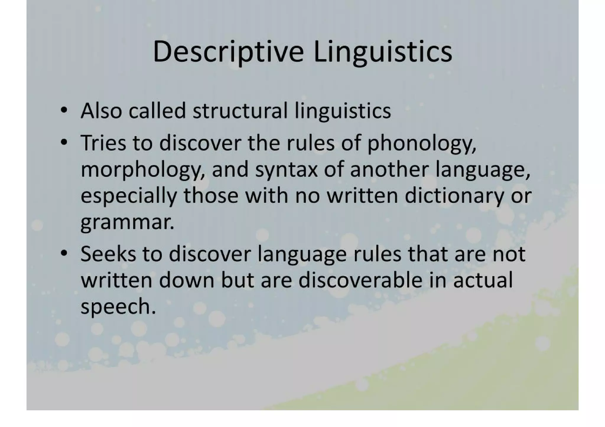 Introduction To Linguistics | PPT