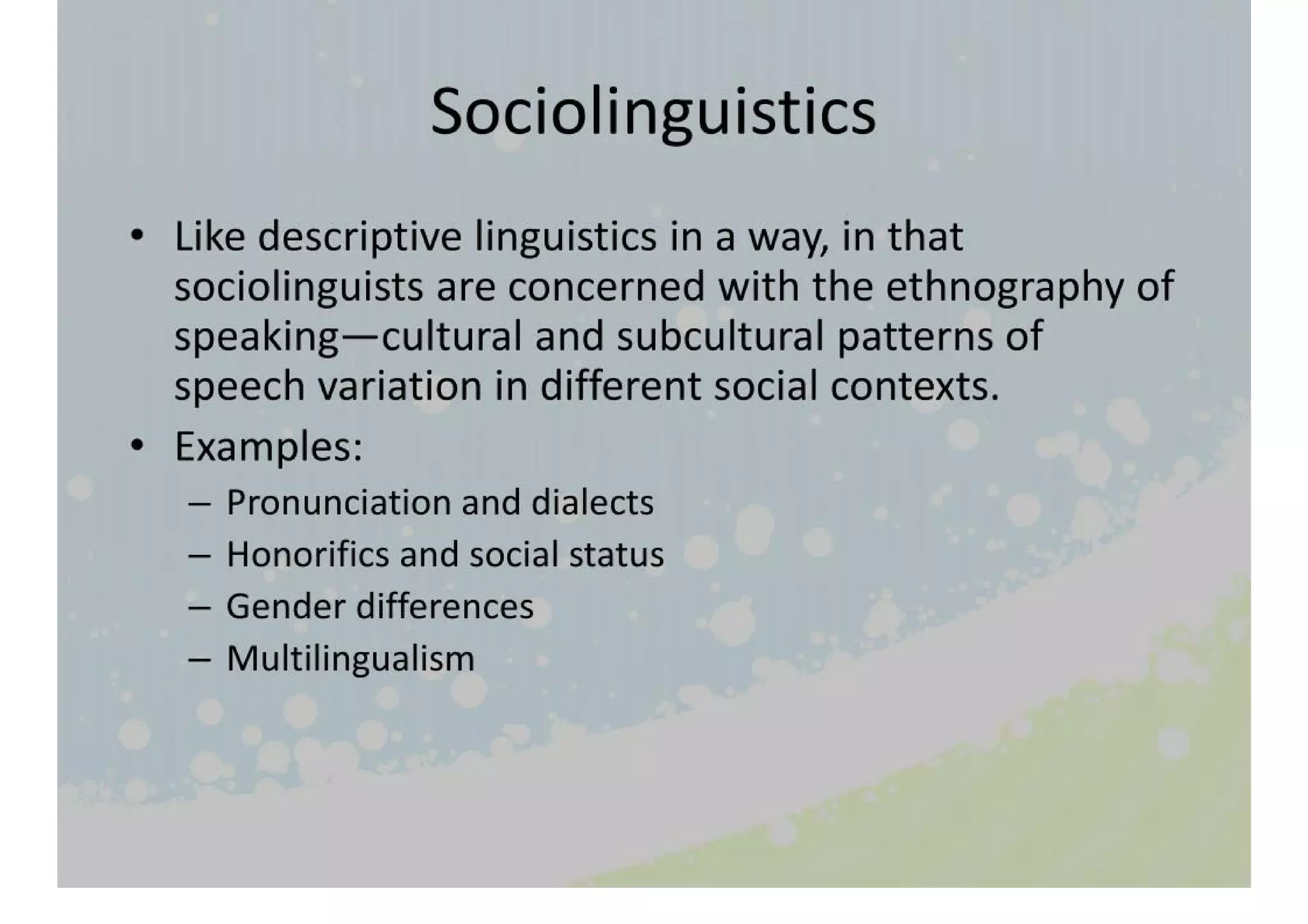 Introduction To Linguistics | PPT