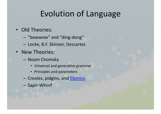 Introduction To Linguistics | PPT