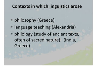Introduction To Linguistics | PPT