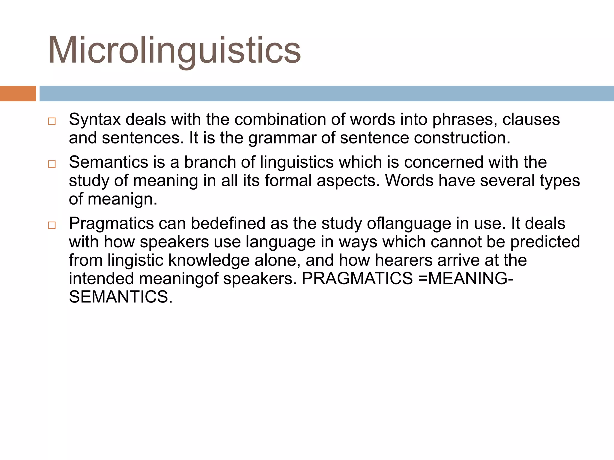 Introduction to linguistics lec 1 | PPTX