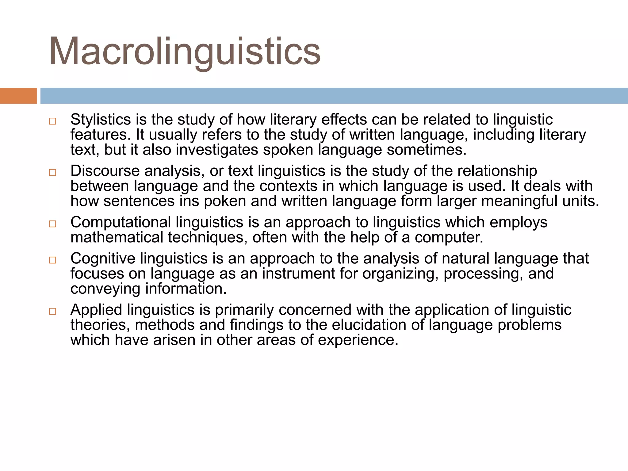 Introduction to linguistics lec 1 | PPTX