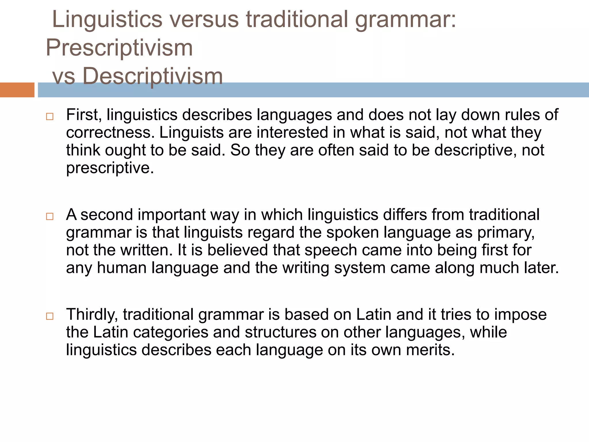 Introduction to linguistics lec 1 | PPTX