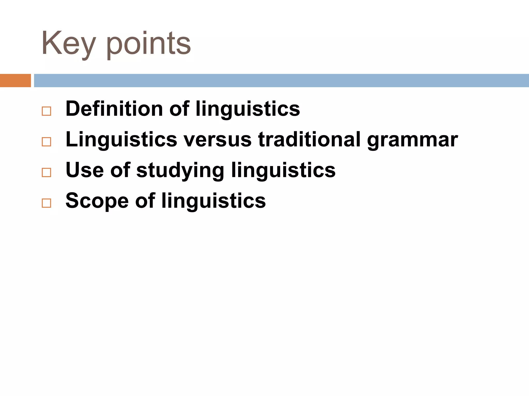 Introduction to linguistics lec 1 | PPTX