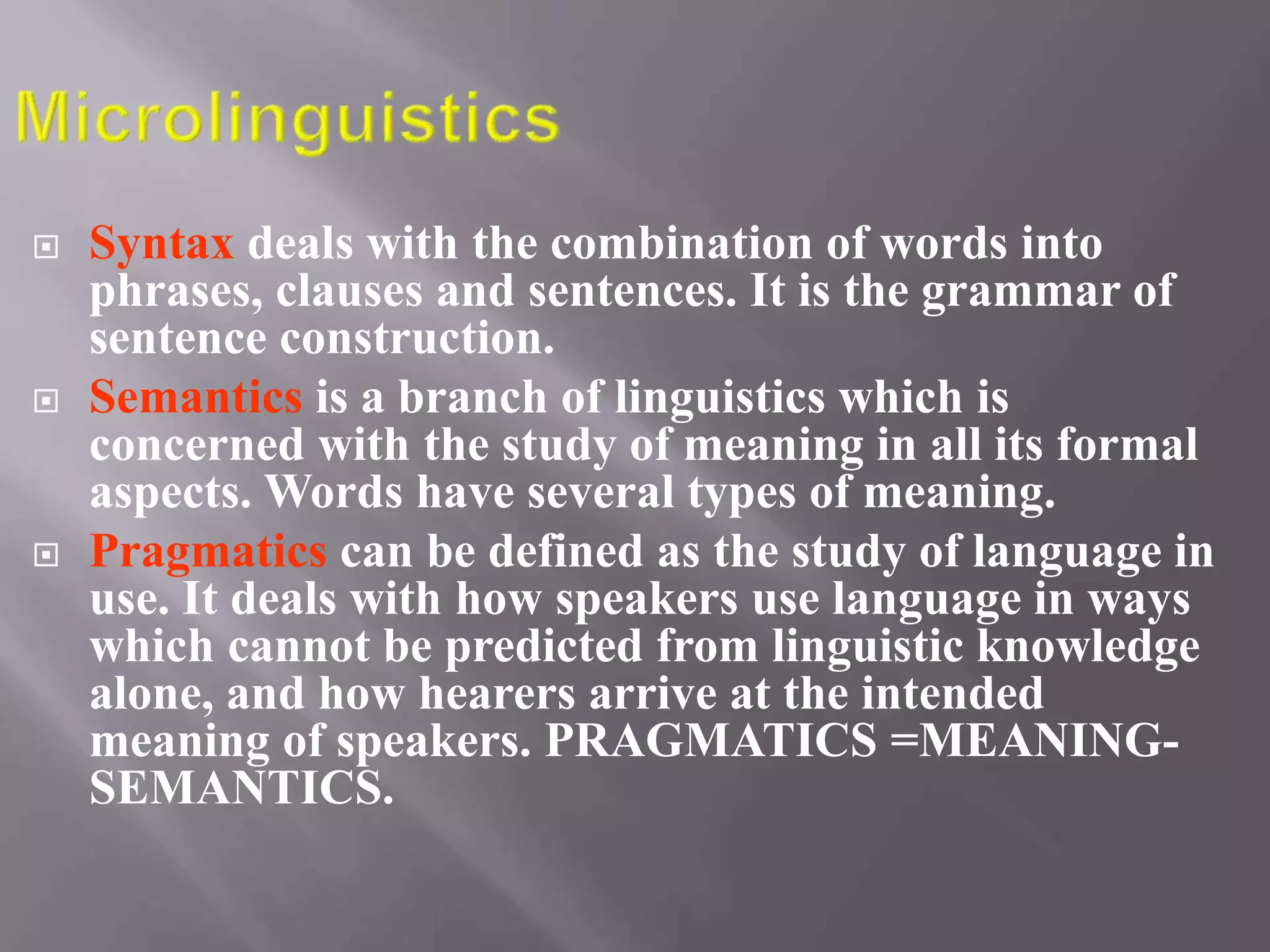 Introduction To Linguistics Lecture 1ppt