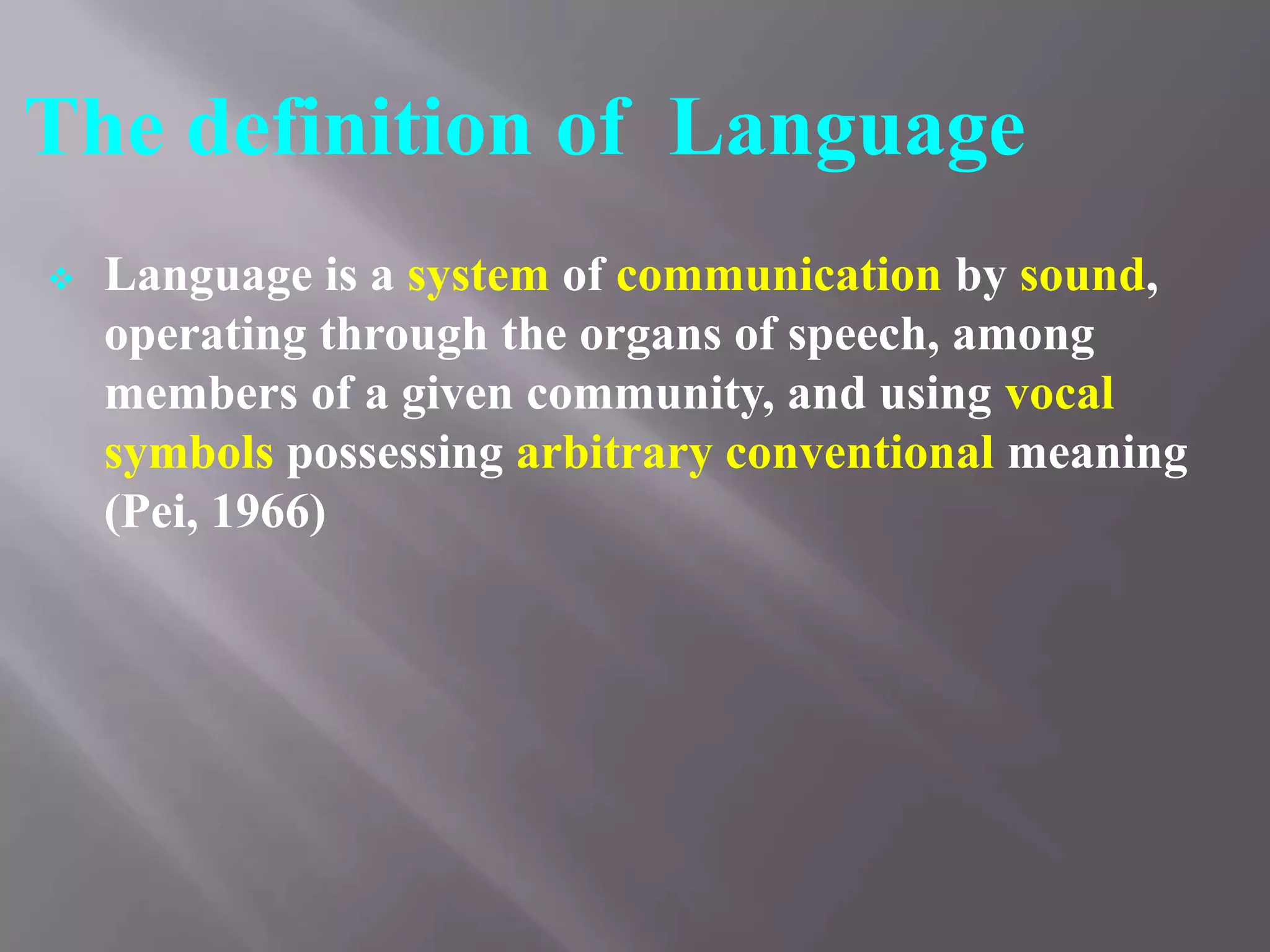 Introduction To Linguistics Lecture 1ppt