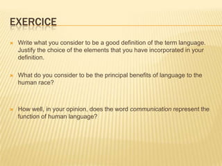 Introduction to linguistics ppt | PPTX