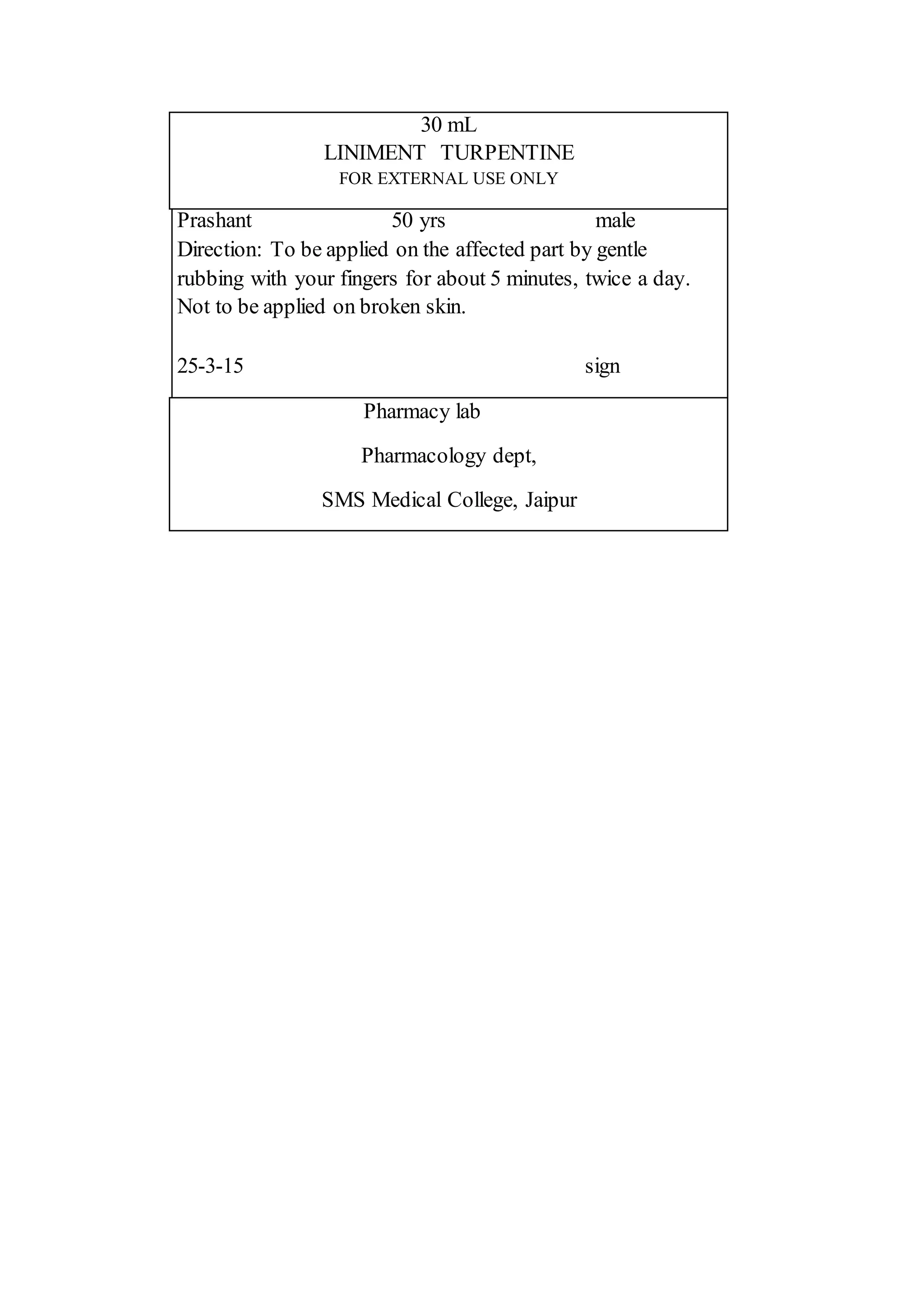 Introduction to liniment and turpentine liniment | DOCX